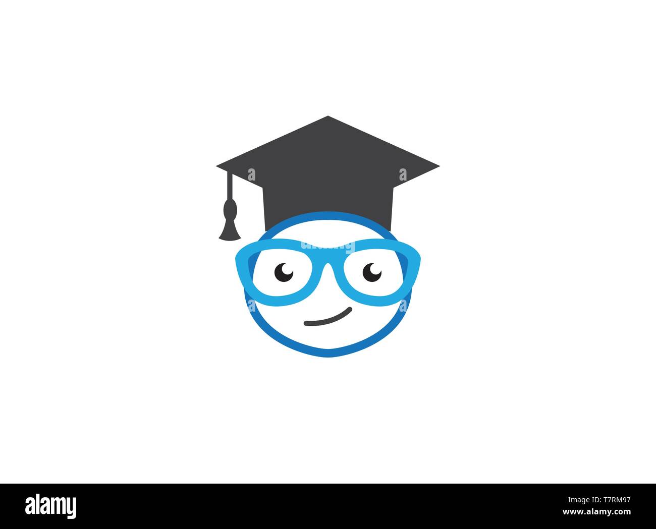 Happy face graduation cap illustration hi-res stock photography and ...