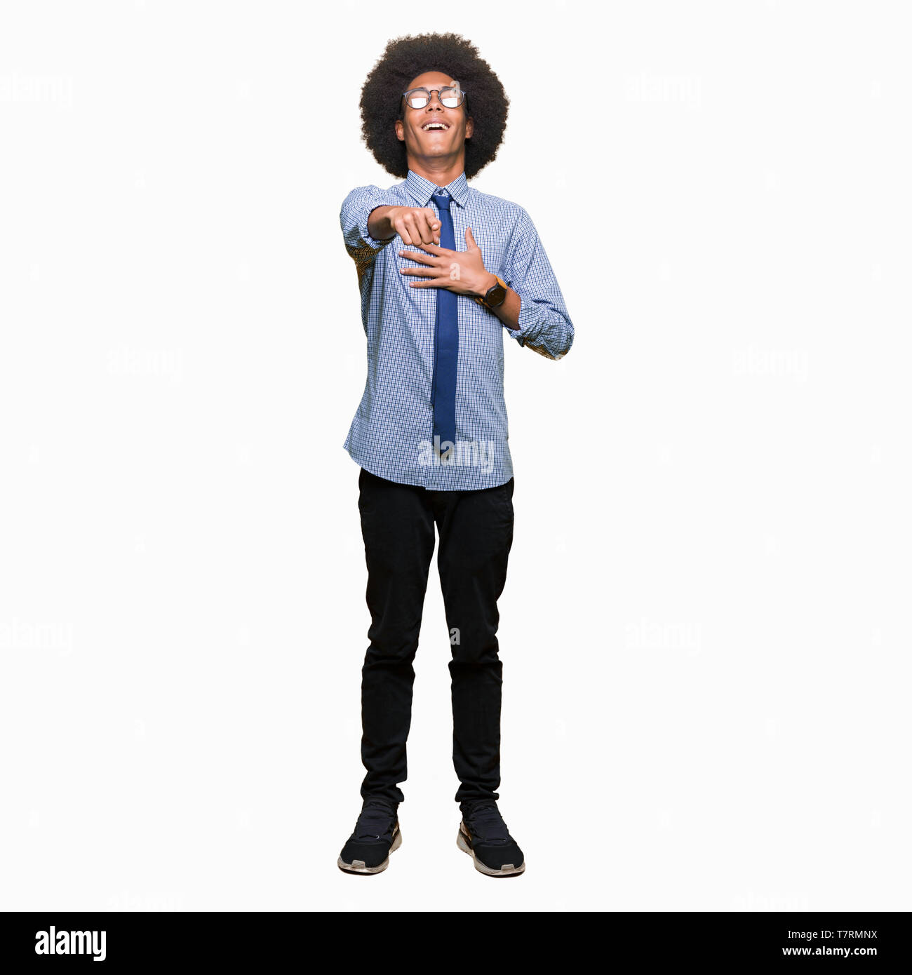 Portrait african man pointing chest hi-res stock photography and images ...