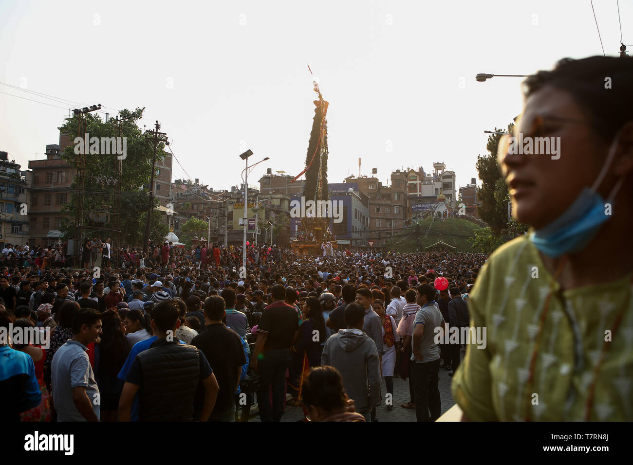 Devotees seen pulling the chariot of God of Rain Rato Machhindranath ...