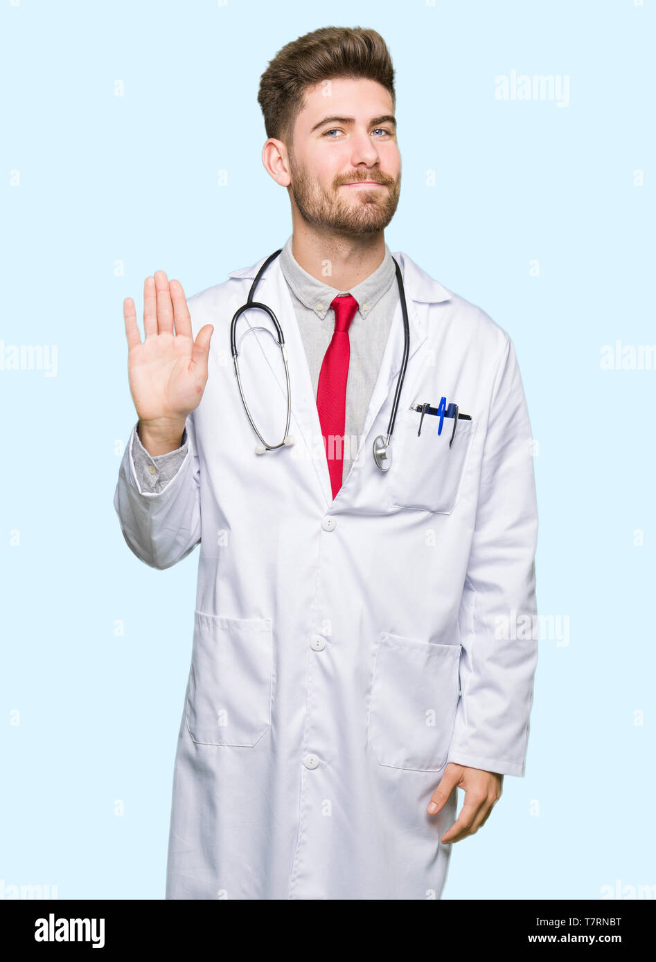 Doctor stethoscope saying hand gesture hi-res stock photography and ...