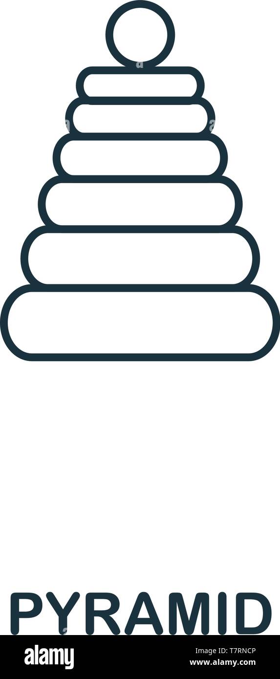 Baby Pyramid icon outline style. Creative thin design from baby things ...