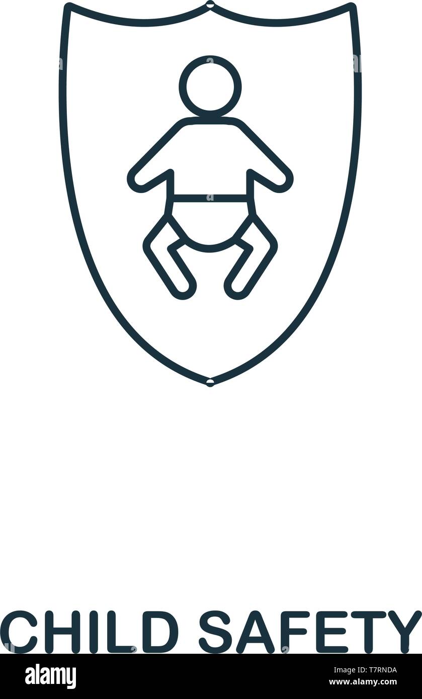 Child Safety icon outline style. Creative thin design from baby things ...