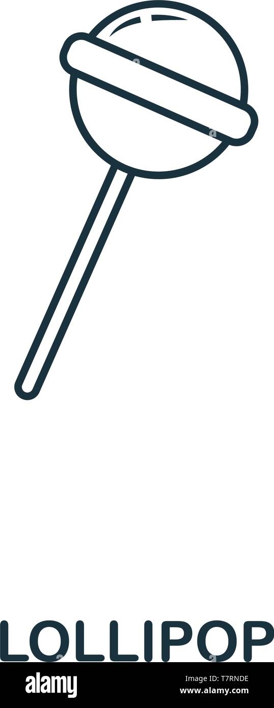 Lollipop icon outline style. Creative thin design from baby things icon ...