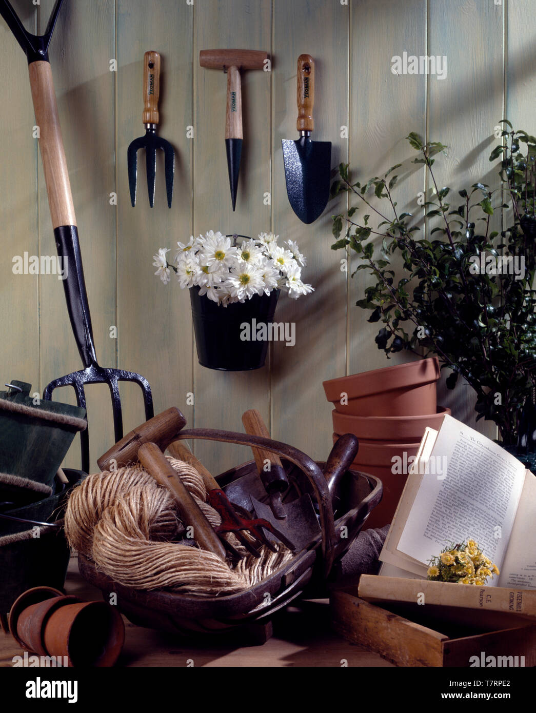 Close-up of garden tools and equipment Stock Photo - Alamy