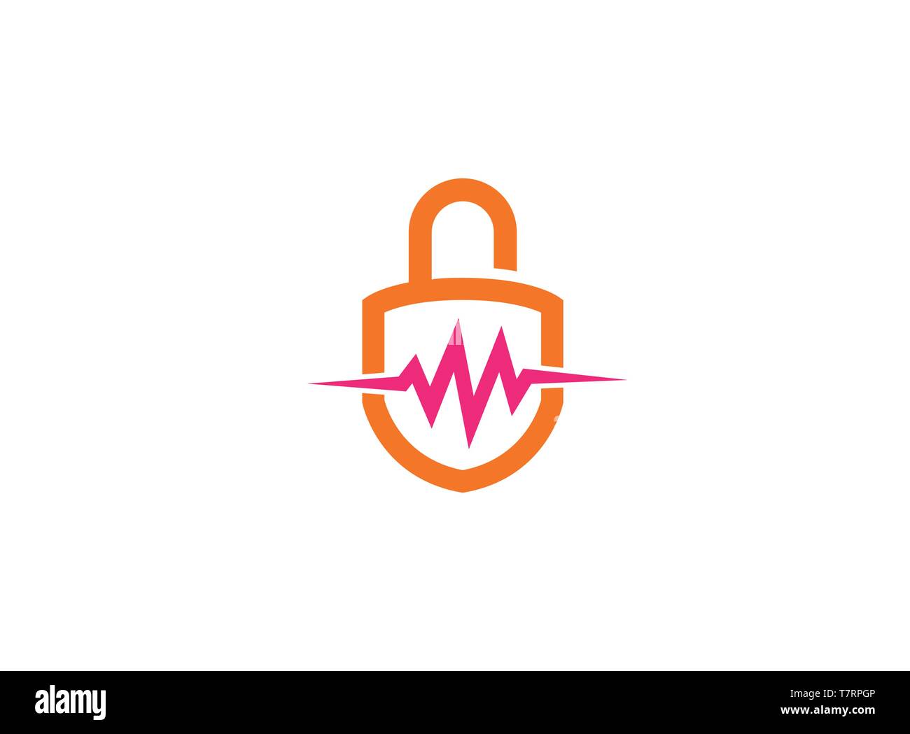 Security Lock with heart beat and guard for logo Stock Vector Image ...
