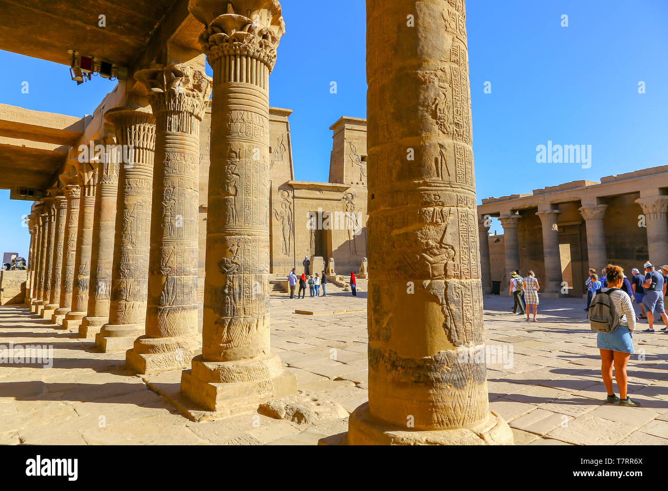 The Temple of Philae, an Egyptian temple complex on Agilkia Island ...