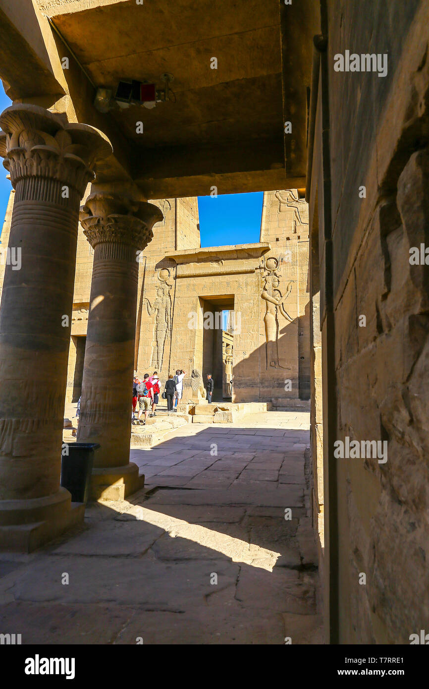 The Temple of Philae, an Egyptian temple complex on Agilkia Island ...