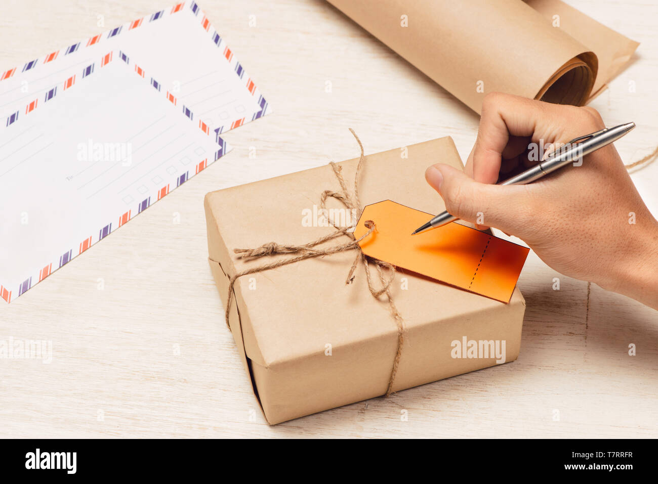 Cardboard box tied twine on hi-res stock photography and images - Alamy