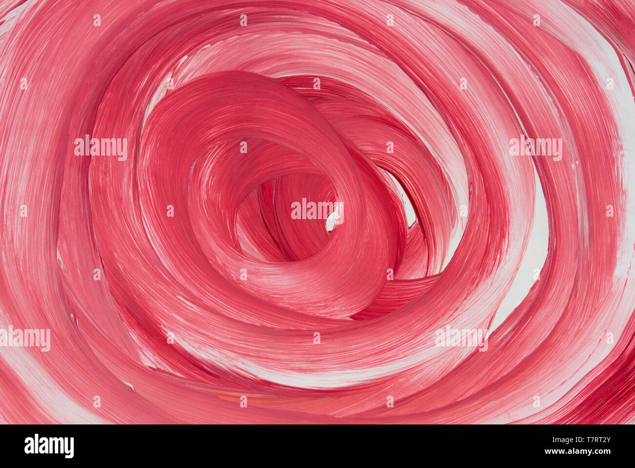 red color painted circle pattern on white paper background texture ...