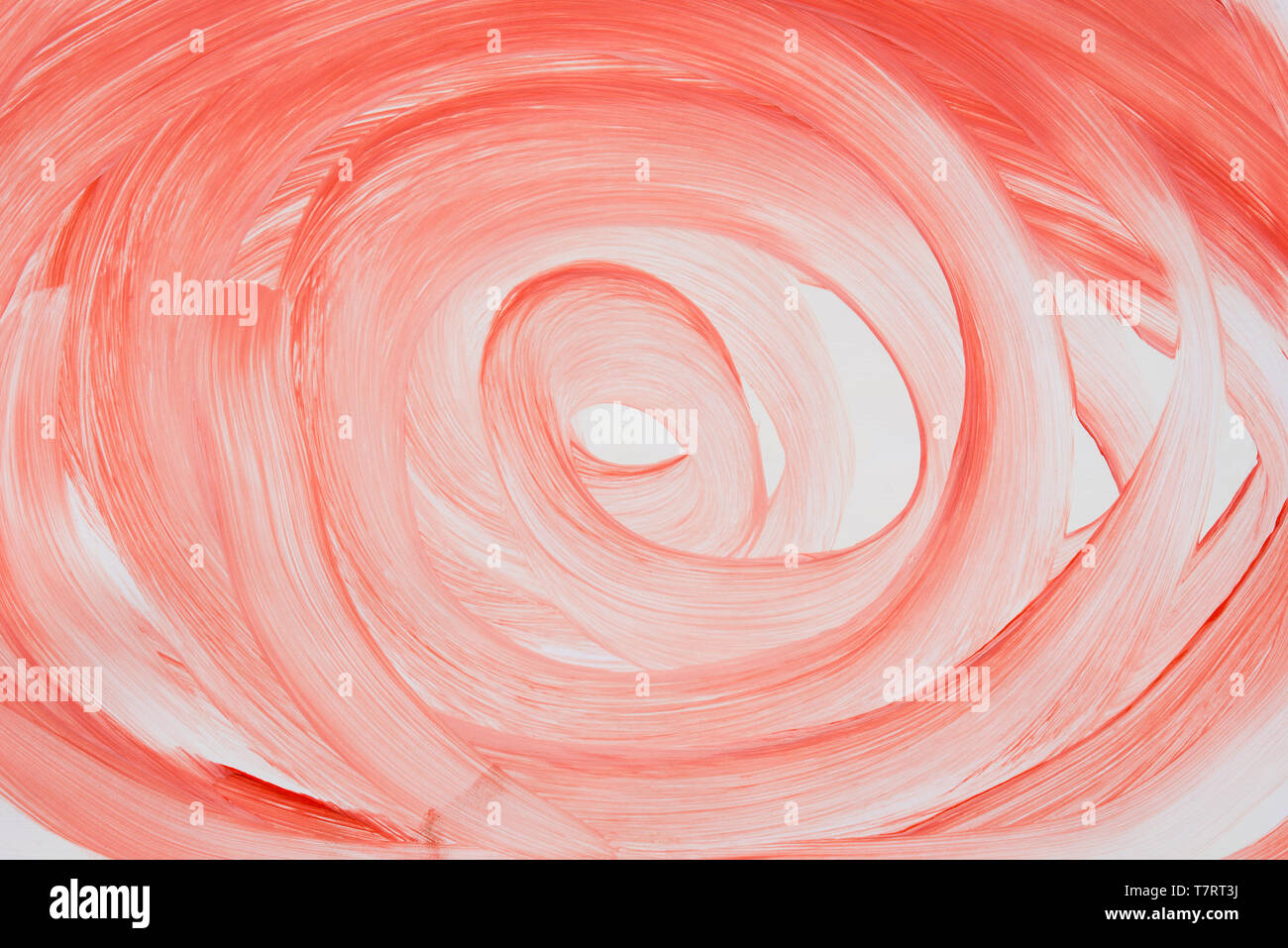 red color painted circle pattern on white paper background texture ...