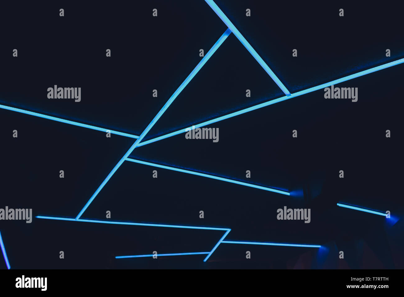 Abstract contemporary architecture background, ceiling lighting corner ...