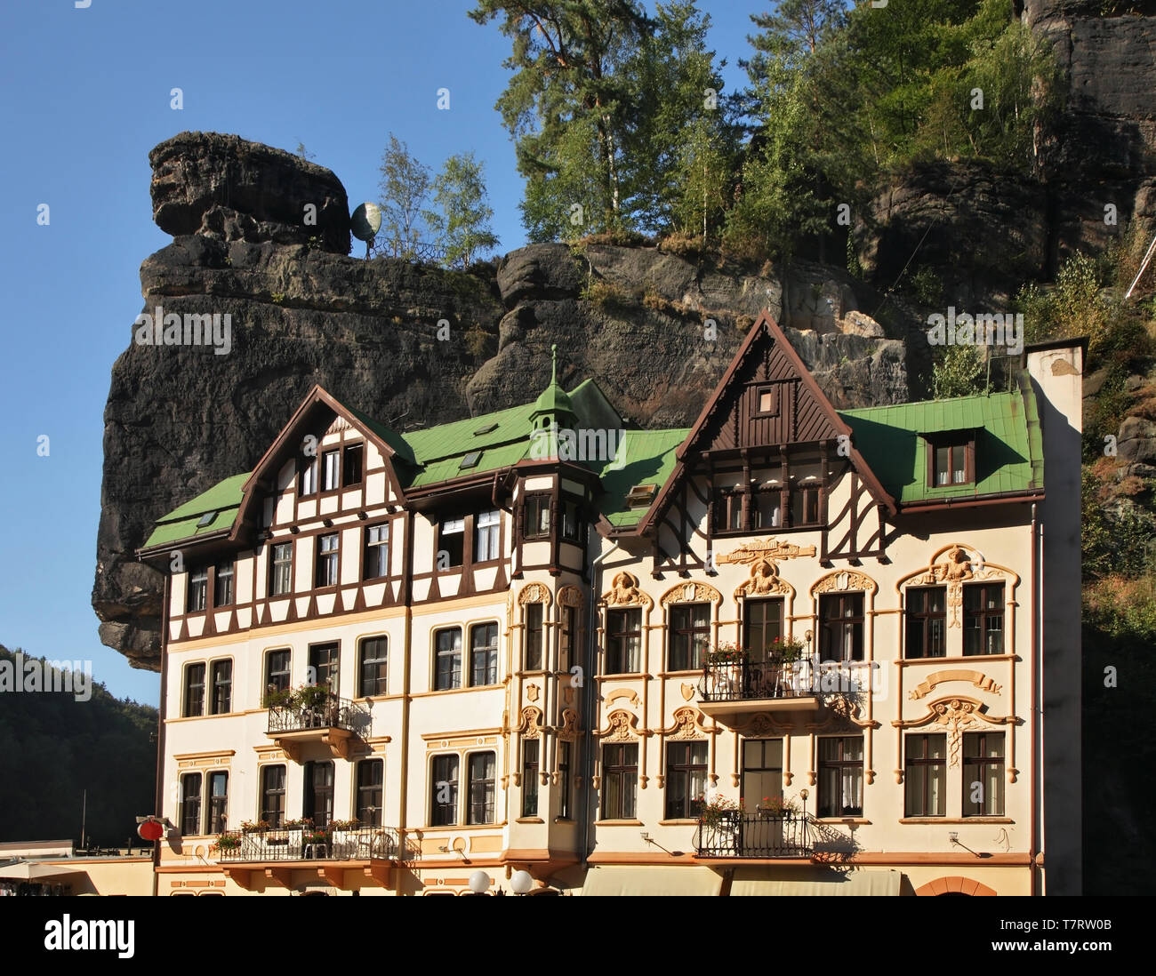 View of Hrensko village. Czech Republic Stock Photo - Alamy