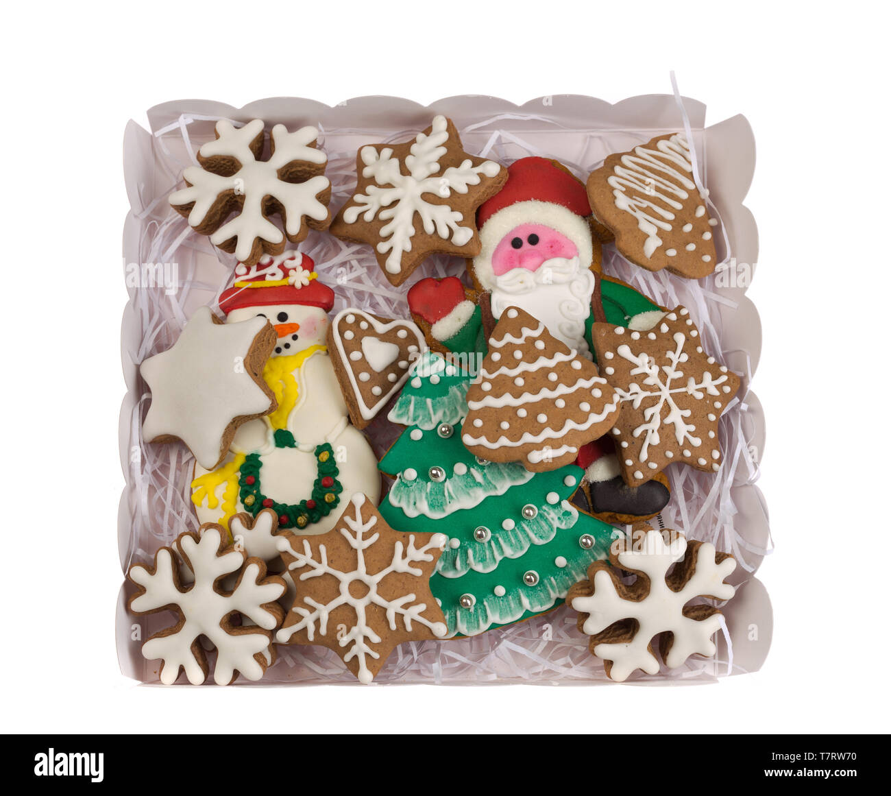 Christmas cookies. Studio. Isolate on white Stock Photo - Alamy
