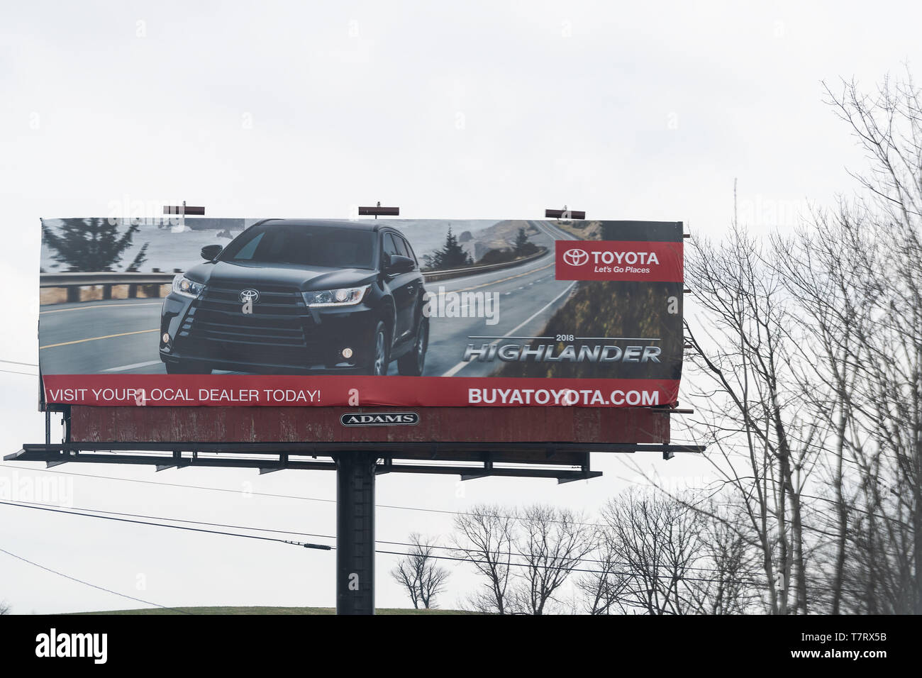 Hamburg, USA - April 6, 2018: Highway 78 in Pennsylvania road with sign ...