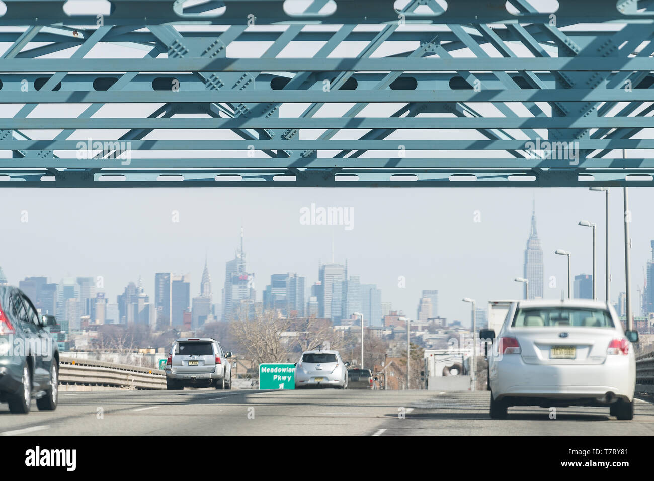 East Rutherford, USA - April 6, 2018: Industrial view of New Jersey ...