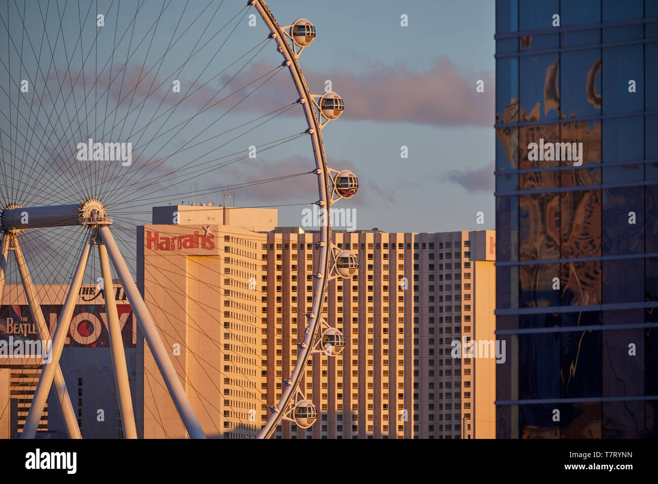 Las Vegas Nevada USA, skyline of the strip, High Roller 550-foot tall ...