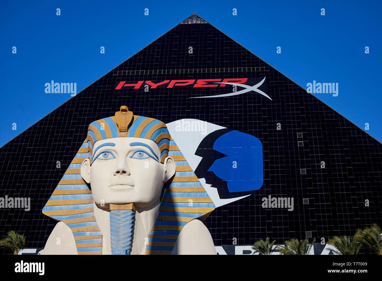 Las Vegas, Paradise, Nevada USA, Luxor Pyramid and Sphinx and HyperX ...