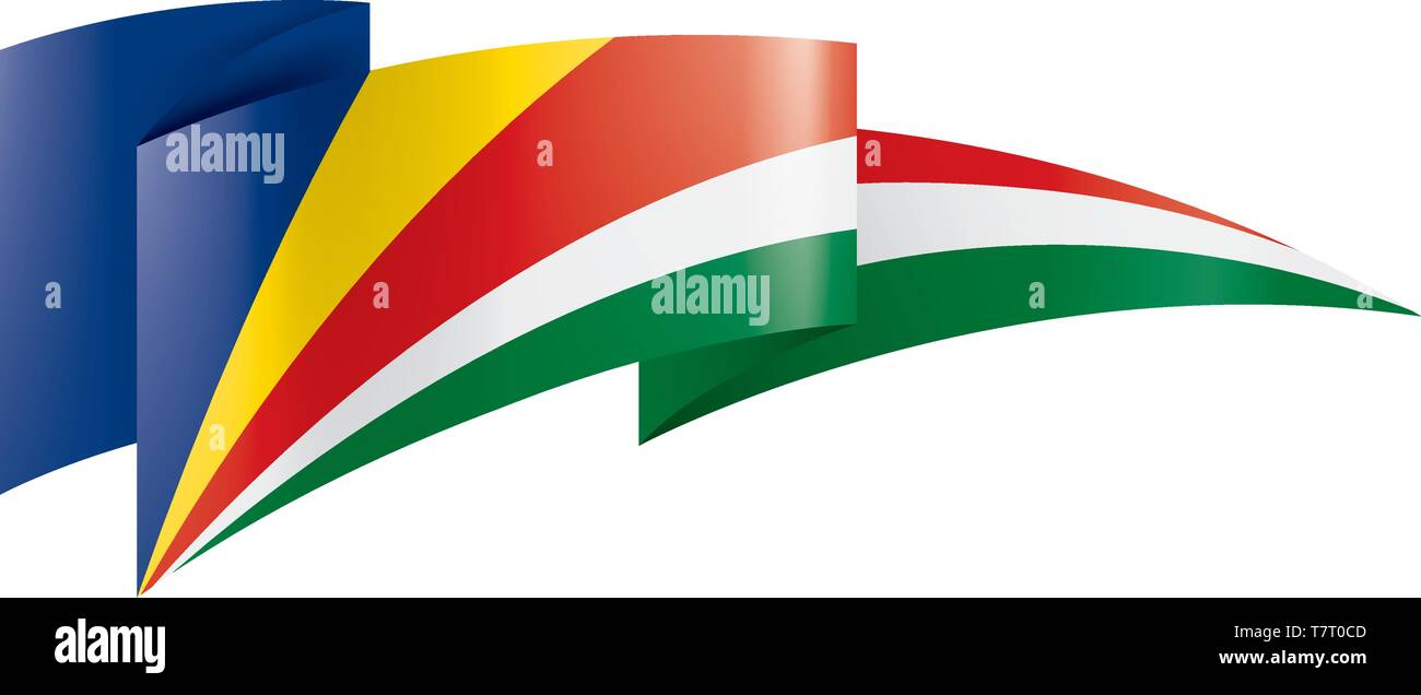 Seychelles flag, vector illustration on a white background Stock Vector ...