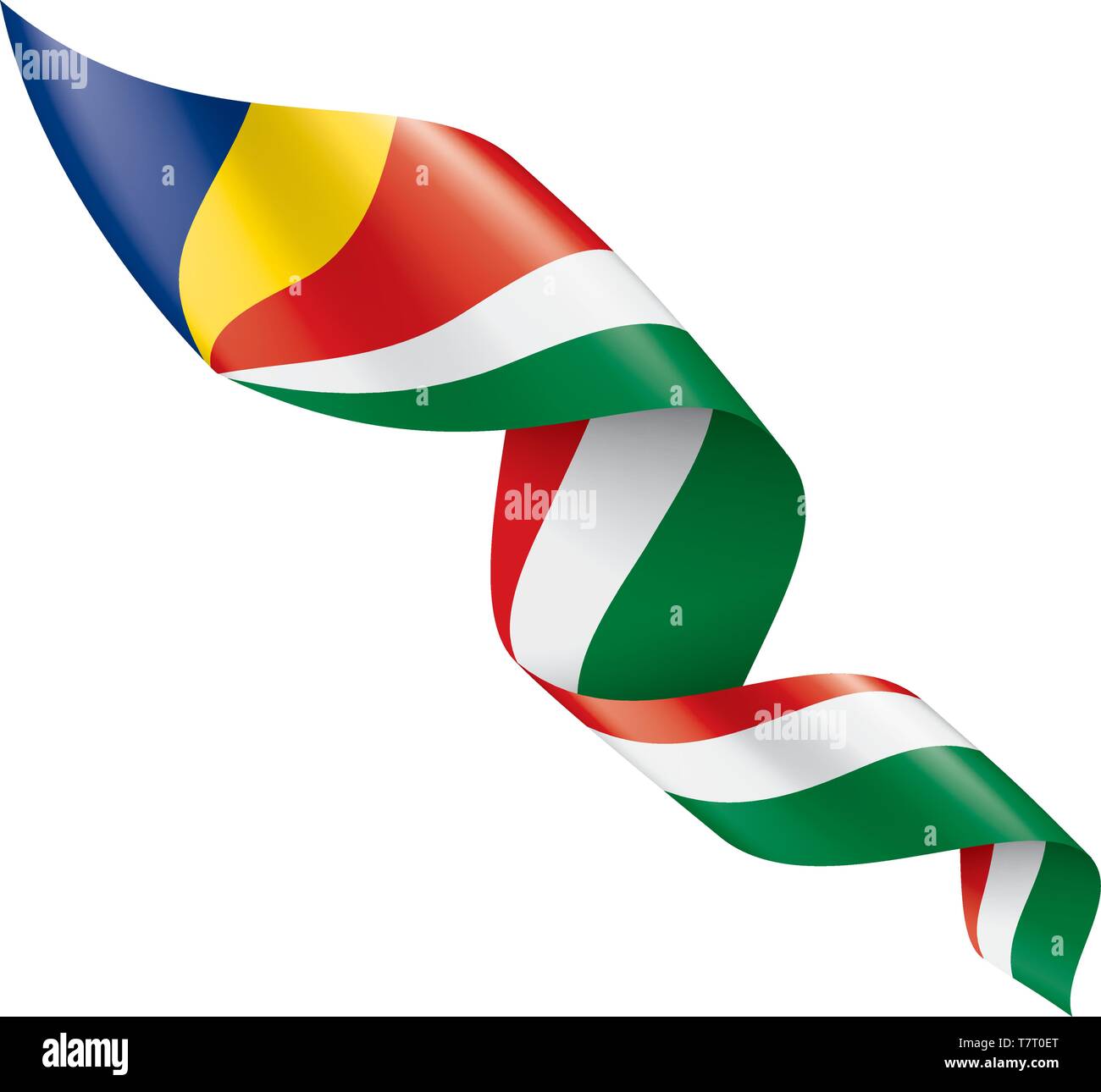 Seychelles flag, vector illustration on a white background Stock Vector ...