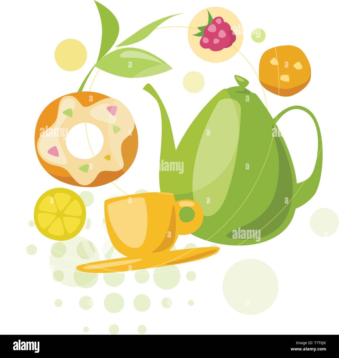 Tea with sweets Stock Vector Images - Alamy