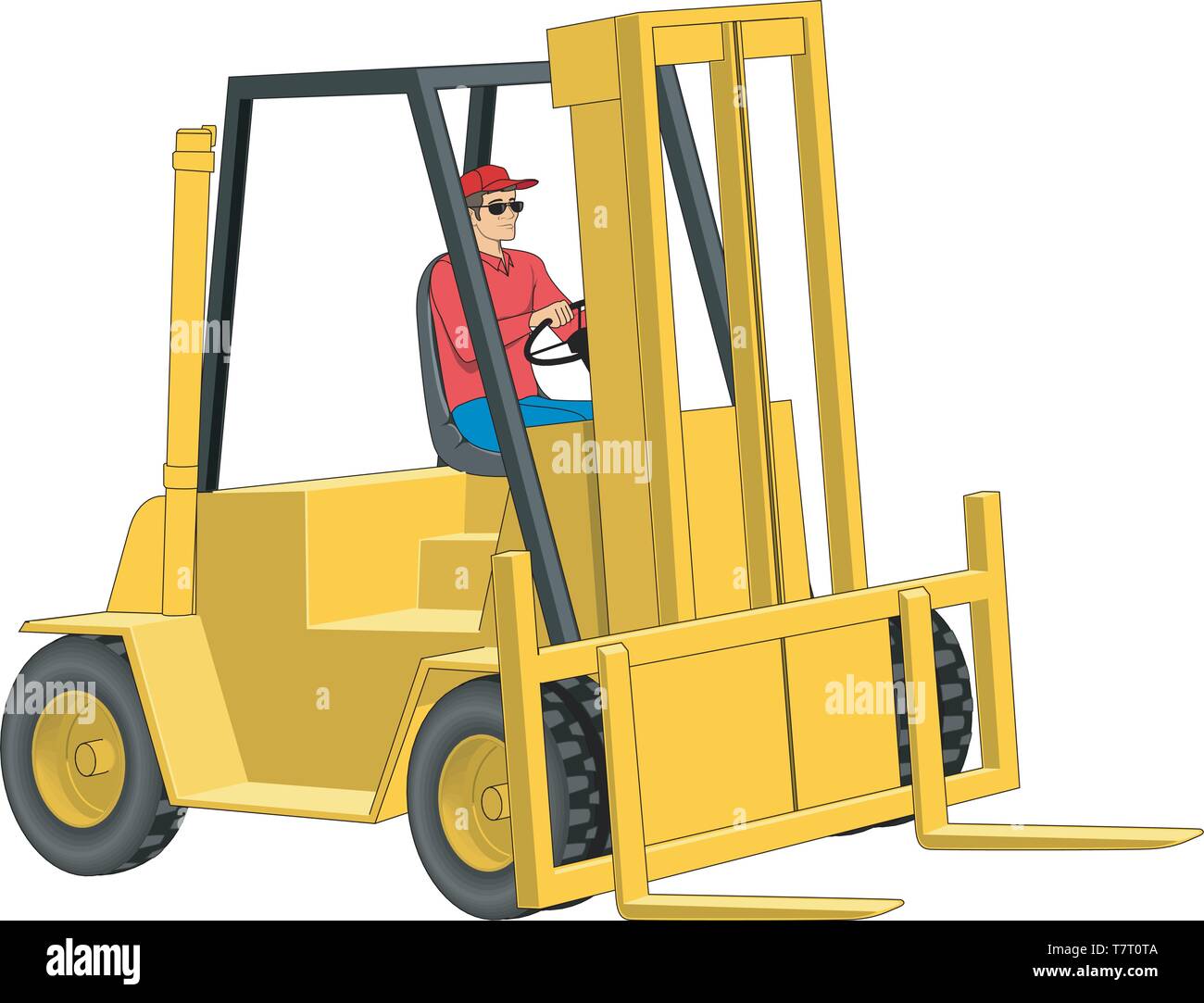 Forklift Vector Illustration Stock Vector Image & Art - Alamy