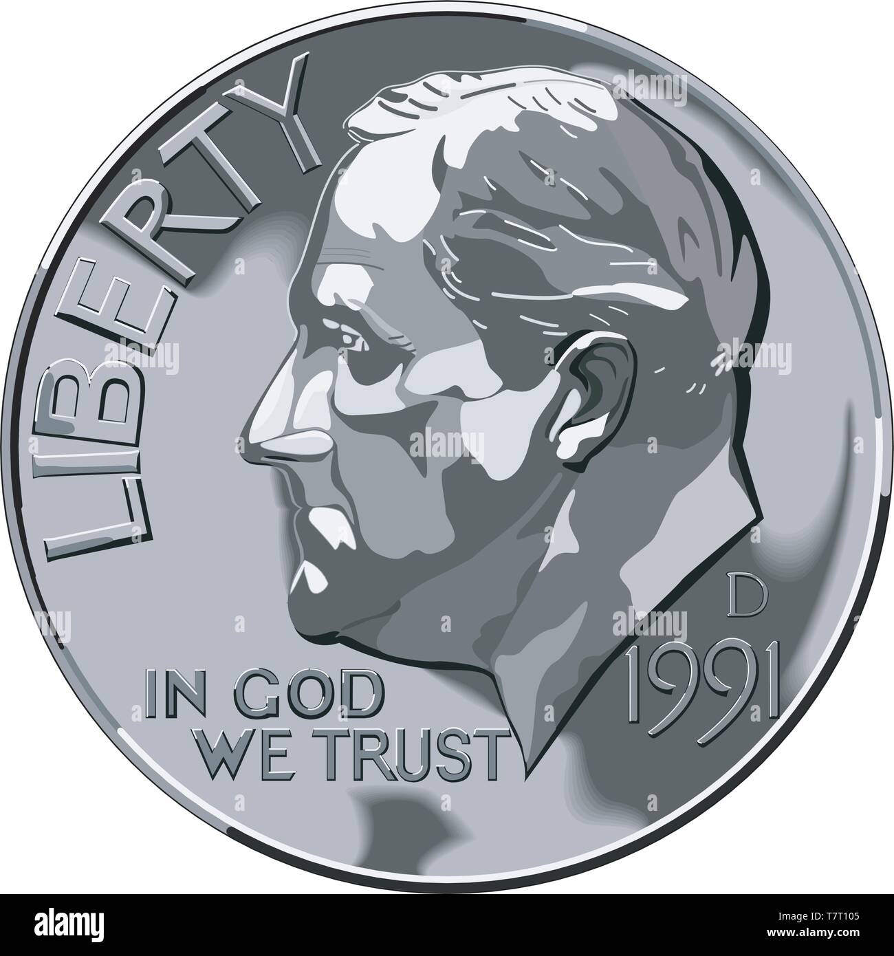 Dime Vector Illustration Stock Vector Image & Art - Alamy