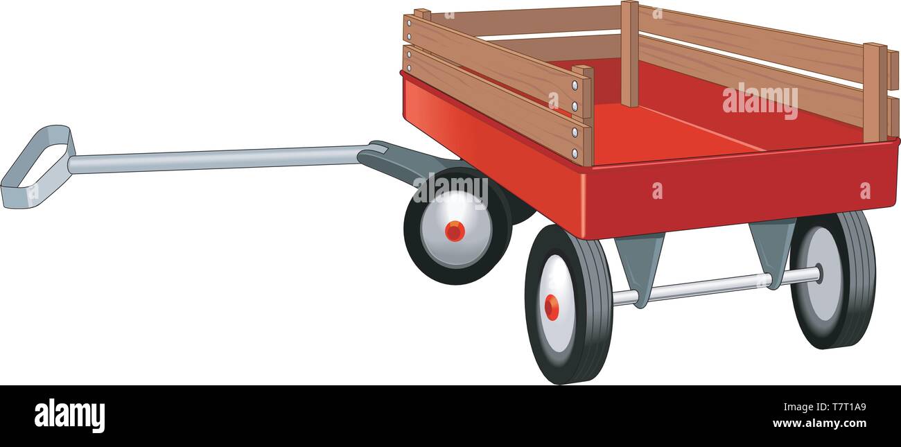 Red Wagon Vector Illustration Stock Vector Image & Art - Alamy