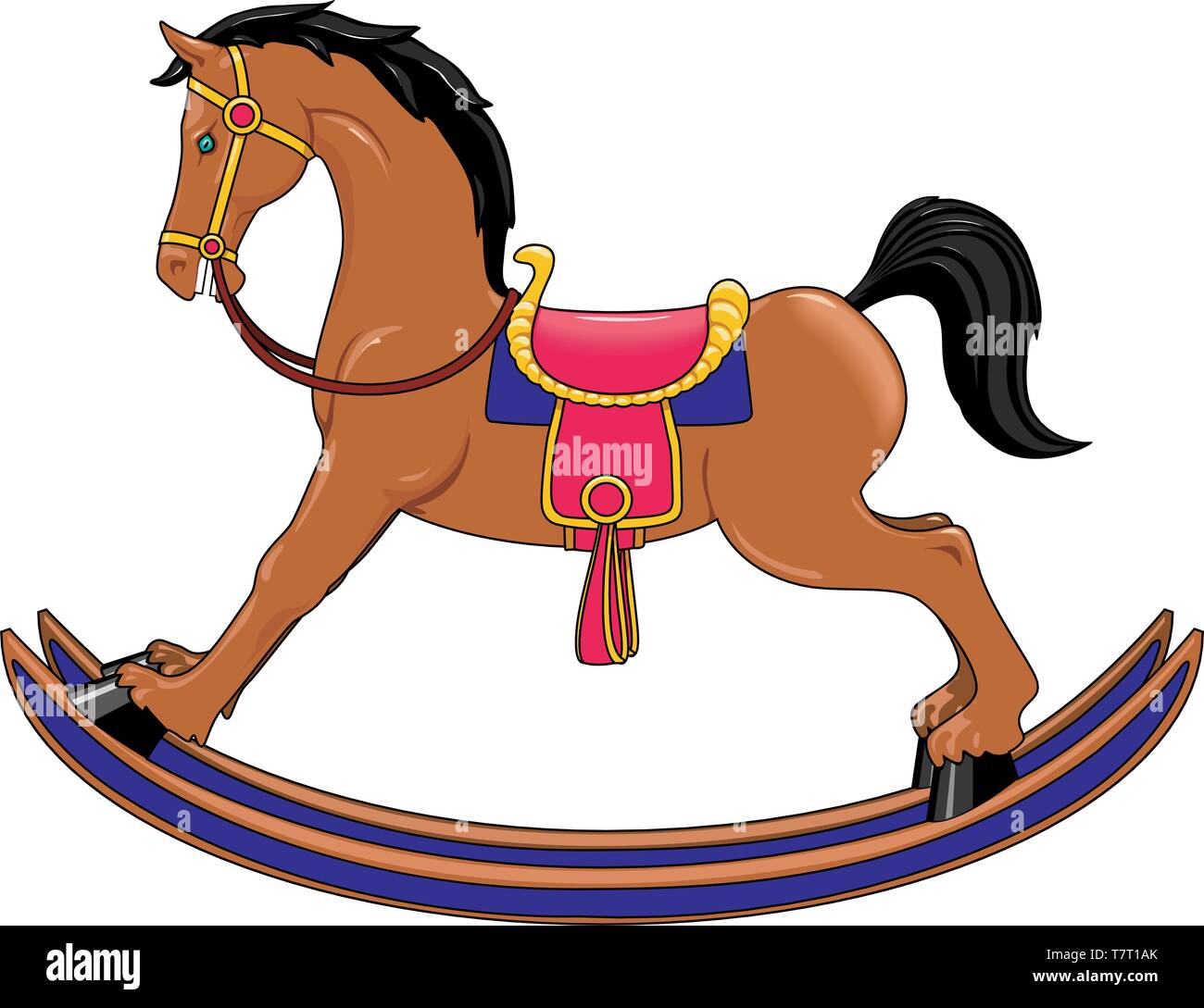 Rocking Horse Vector Illustration Stock Vector Image & Art - Alamy