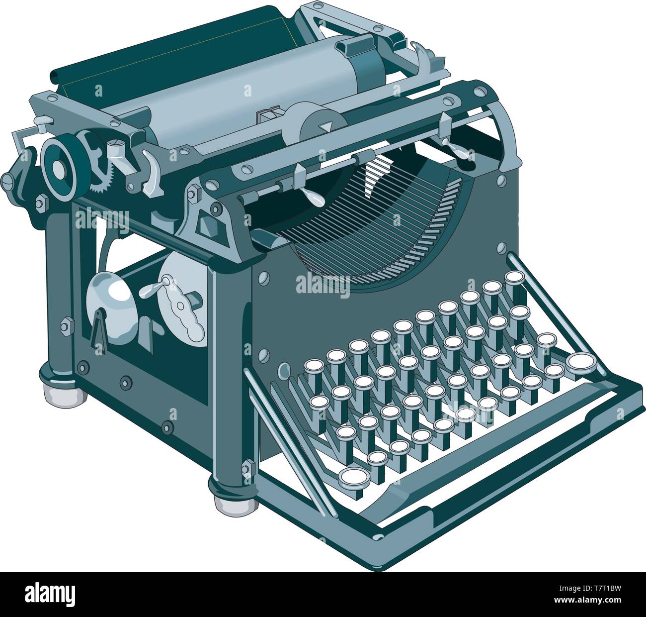 Antique Typewriter Vector Illustration Stock Vector Image & Art - Alamy