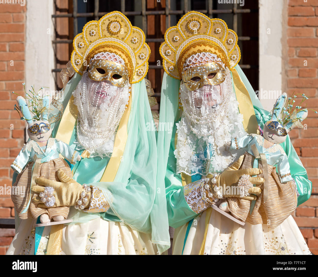 Reveller In Traditional Elaborate Mask And Costume At Venice Carnival ...