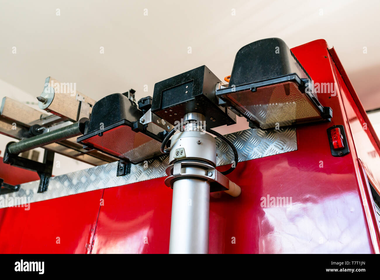 Retractable halogen light on the telescope, placed at the back of the ...