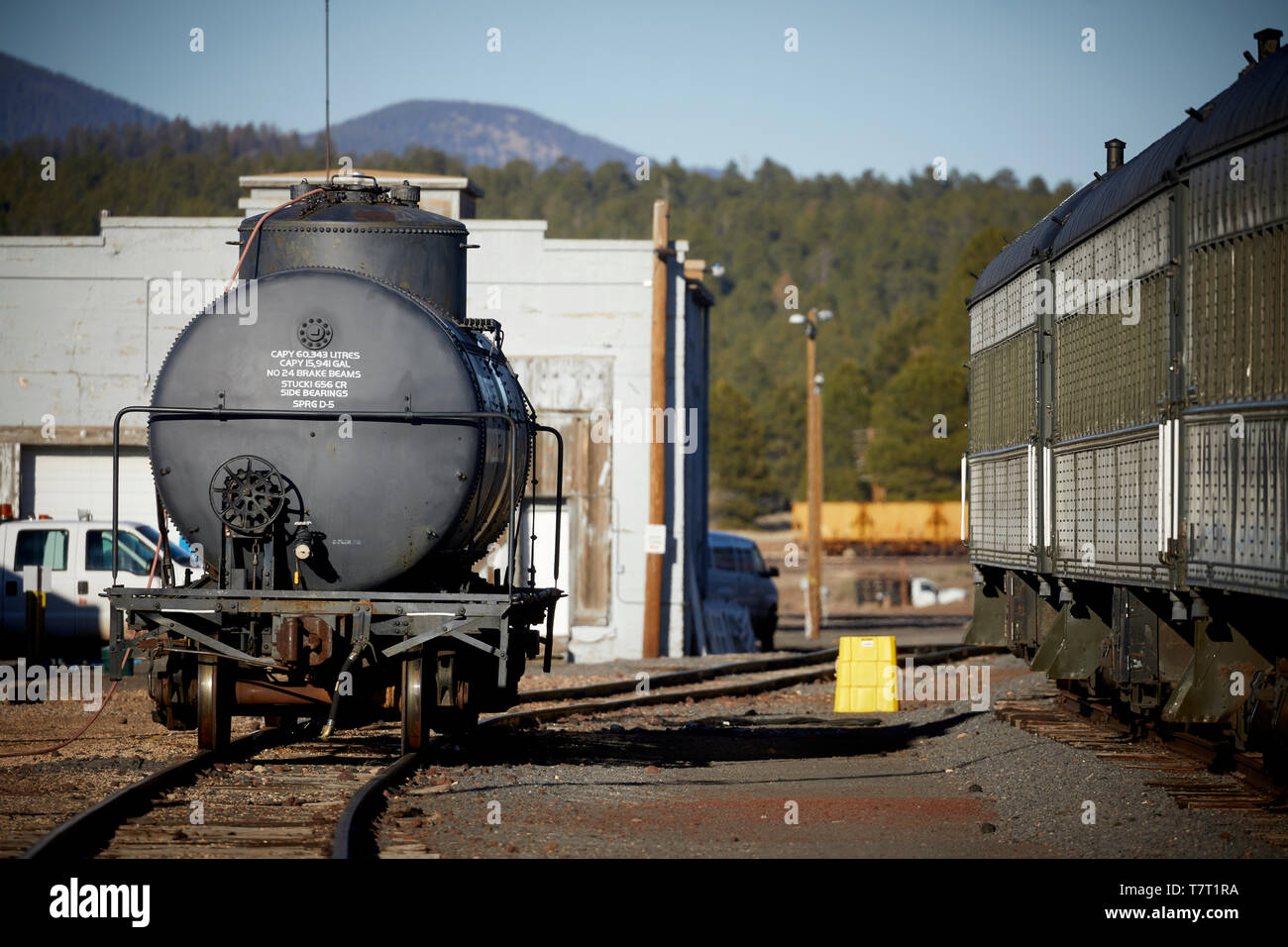 Historic Route 66 in Williams, Arizona. Grand Canyon Railway, is a ...