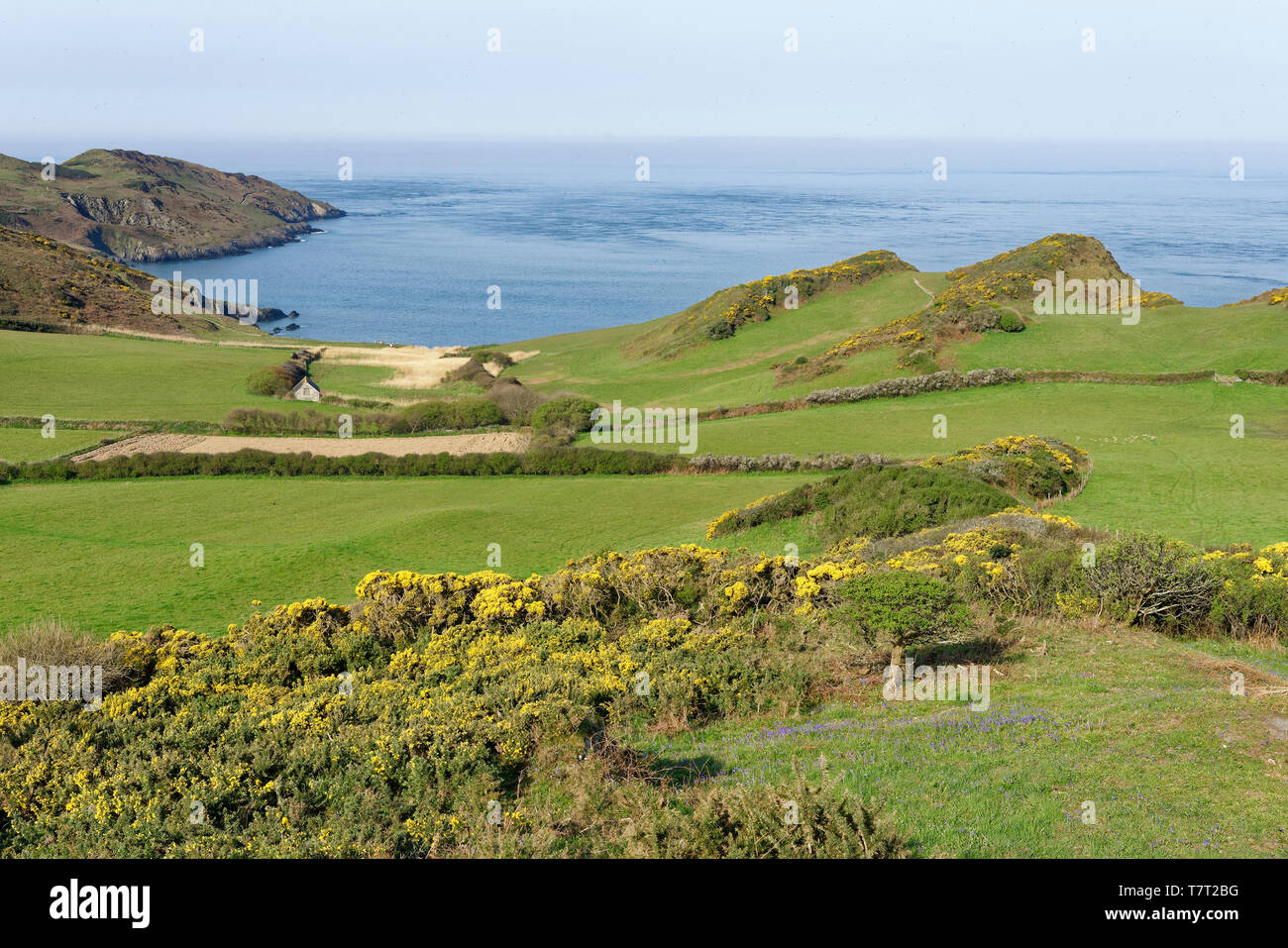 Morte Point & Rockham Bay, North Devon, UK Viewed from above Bull Point ...