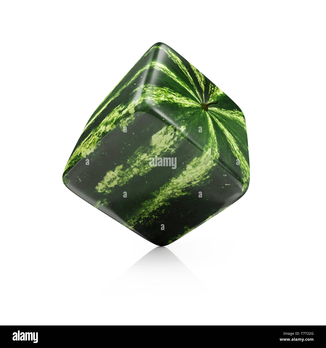 3D Cube Watermelon isolated on white background Stock Photo - Alamy