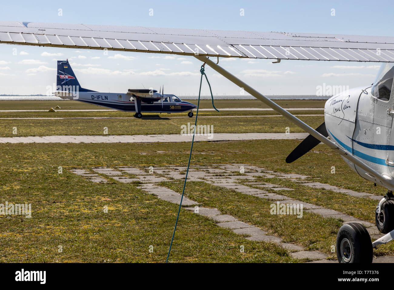 North Sea island of Juist, East Frisia, airfield Juist, small airfield ...