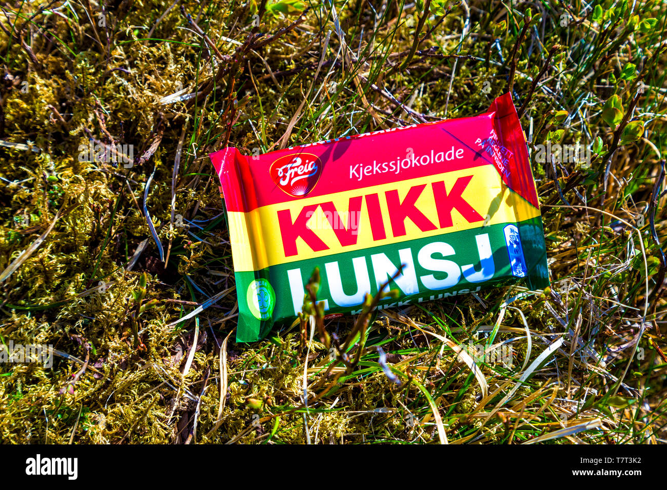 Norwegian hiking snack chocolate bar Kvikk Lunsj Stock Photo - Alamy