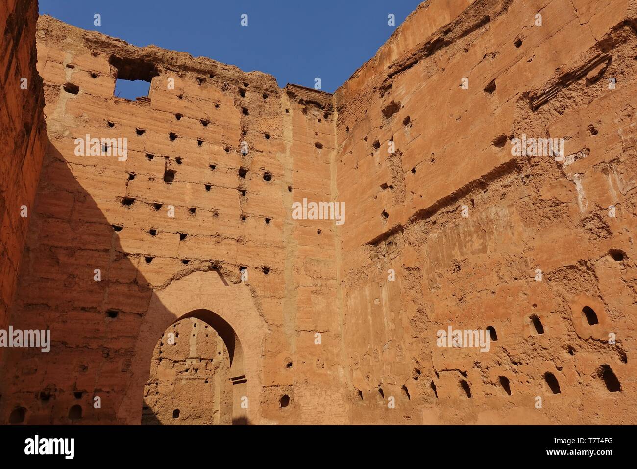 MARRAKESH, MOROCCO –29 MAR 2019- View of the Palais El Badi ...