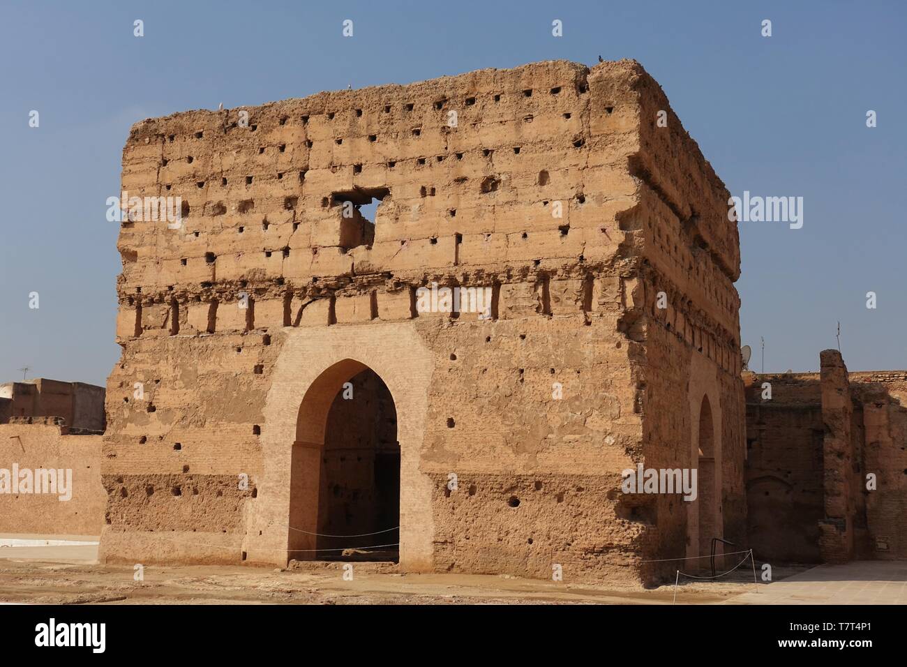 MARRAKESH, MOROCCO –29 MAR 2019- View of the Palais El Badi ...