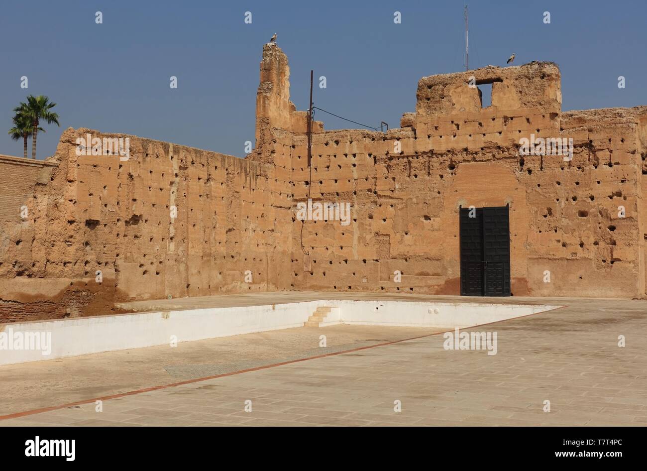 MARRAKESH, MOROCCO –29 MAR 2019- View of the Palais El Badi ...