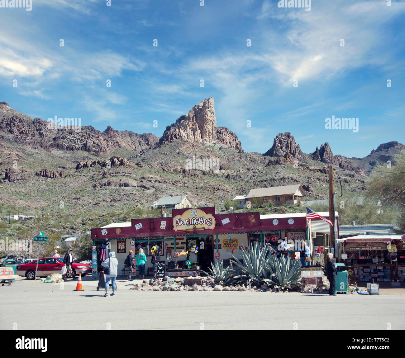 Oatman Ghost Town, Arizona USA - March 13 , 2019. The famous "living ...