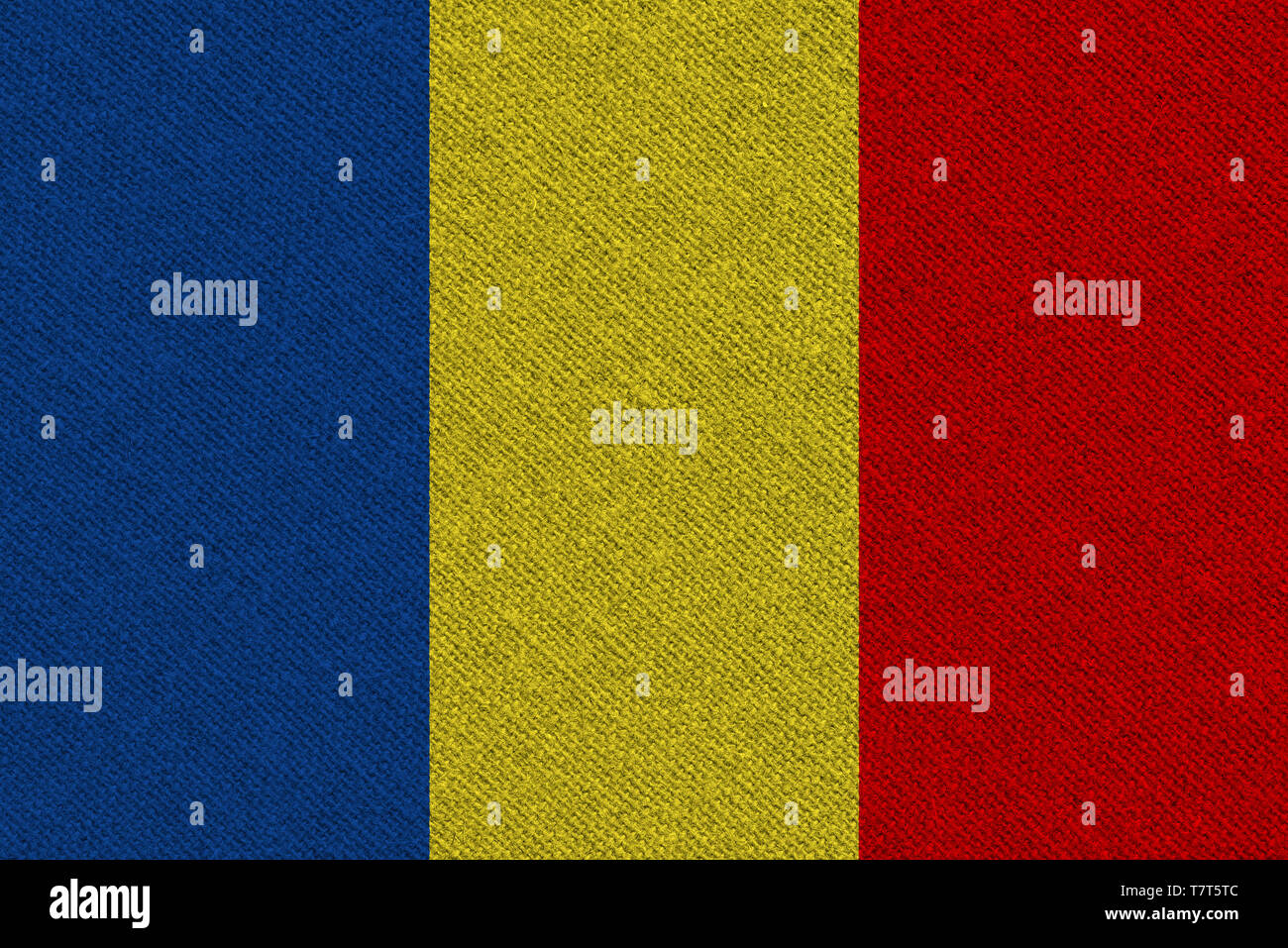 Chad fabric flag. Patriotic background. National flag of Chad Stock ...