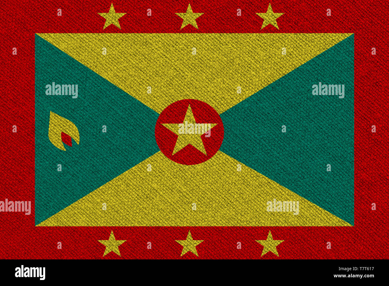 Grenada fabric flag. Patriotic background. National flag of Grenada ...