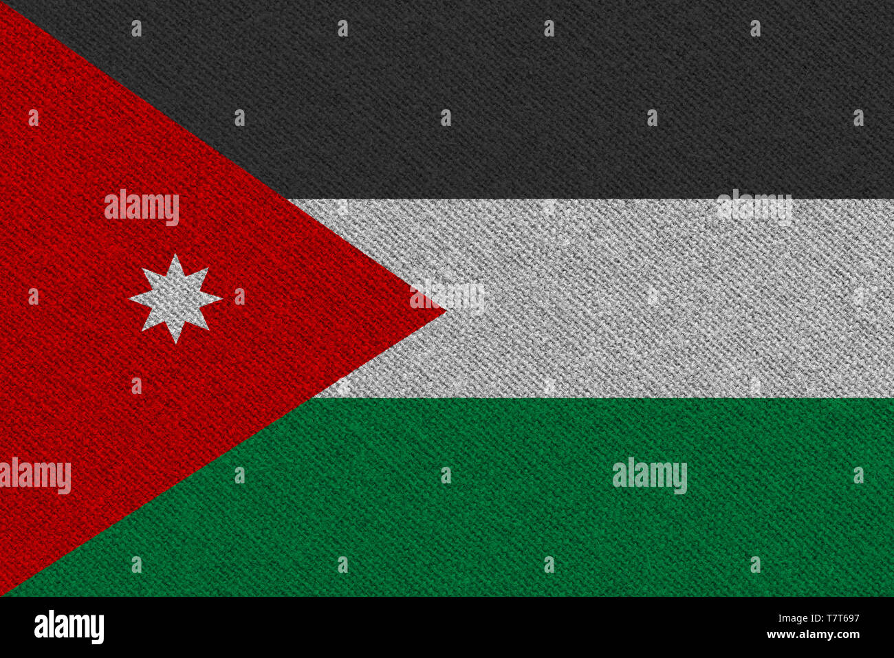 Jordan fabric flag. Patriotic background. National flag of Jordan Stock ...