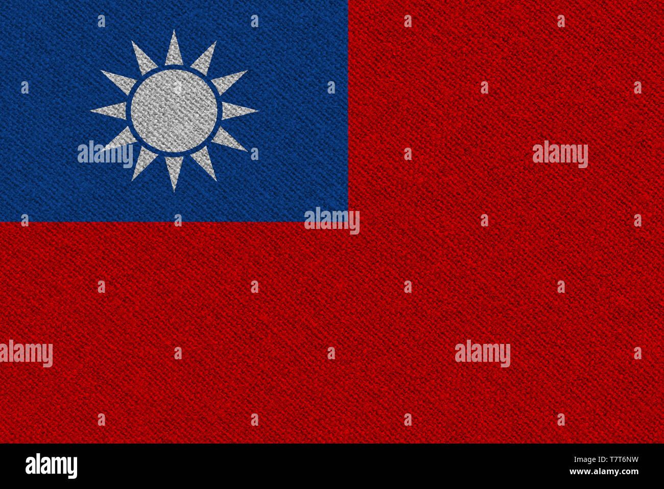 Taiwan fabric flag. Patriotic background. National flag of Taiwan Stock ...