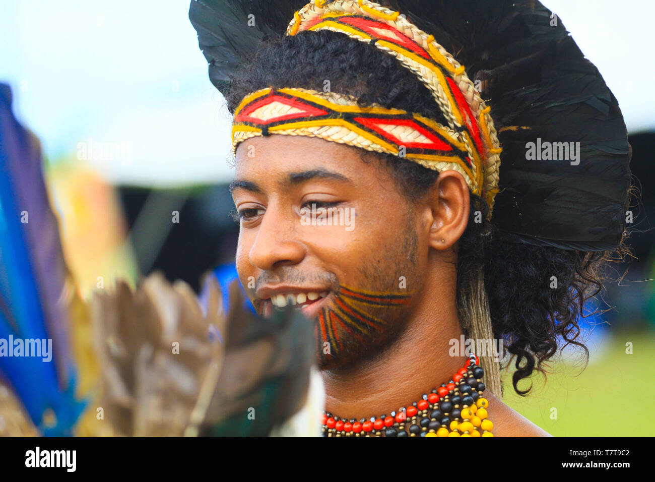 Salvador, Brazil. 08th May, 2019. Indigenous Ritual during the 3rd Camp ...