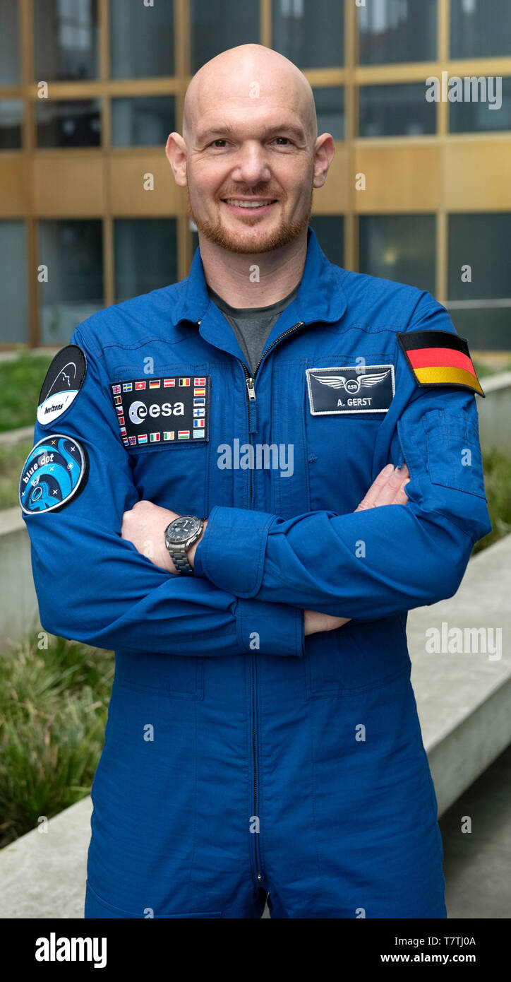 Berlin, Germany. 09th May, 2019. ESA astronaut Alexander Gerst stands ...