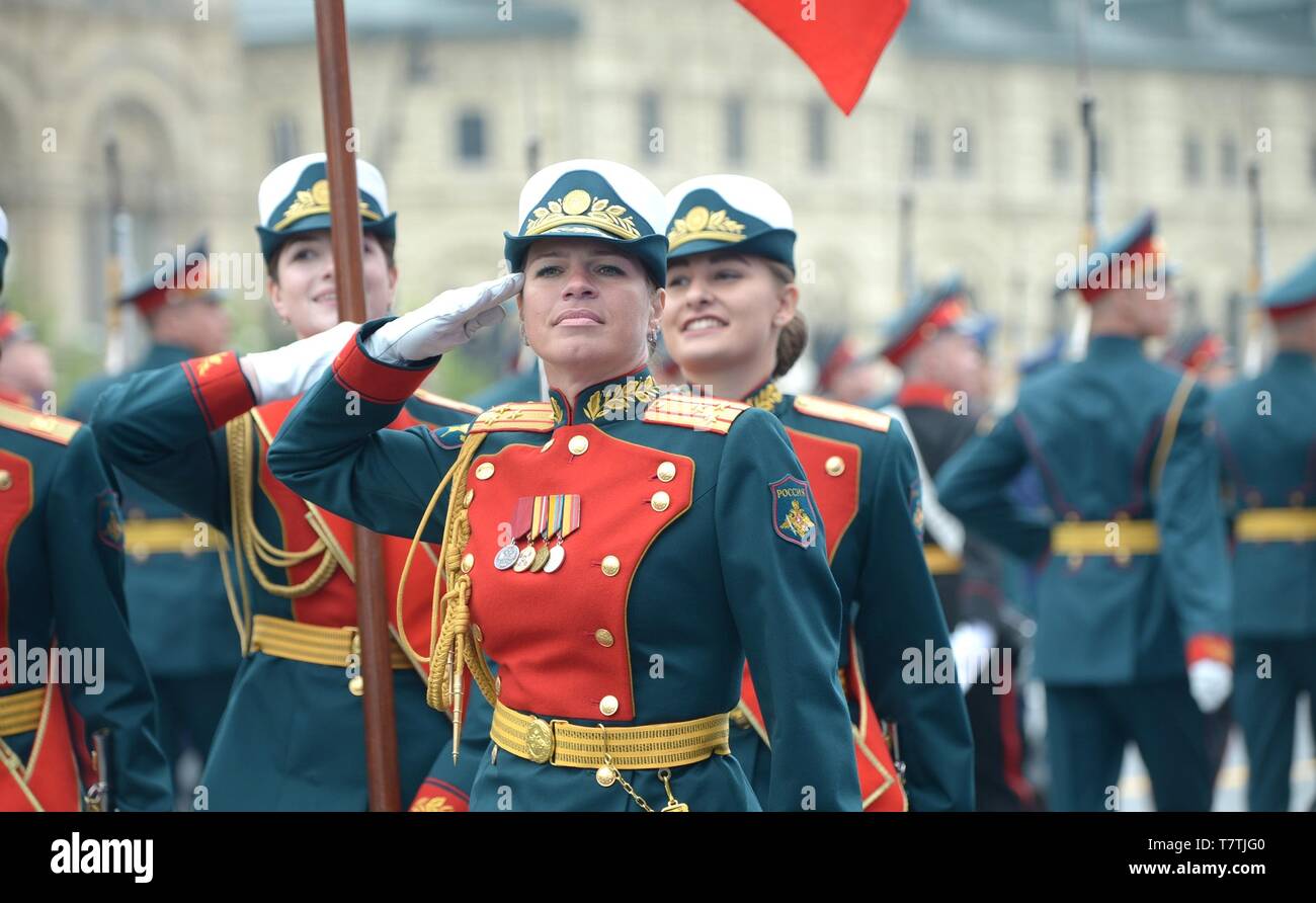 Russian Female Soldiers Military Parade