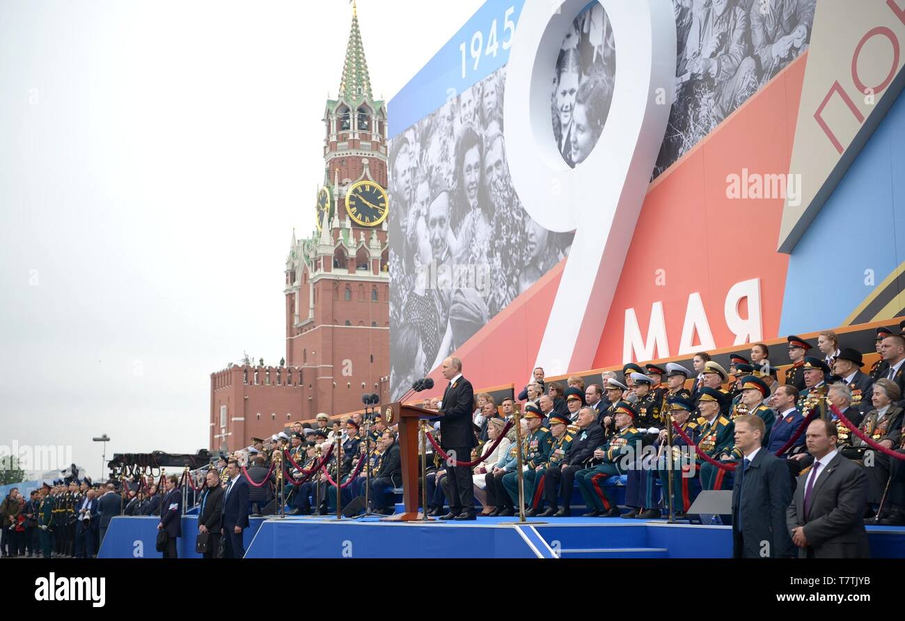 Moscow, Russia. 09th May, 2019. Russian President Vladimir Putin ...