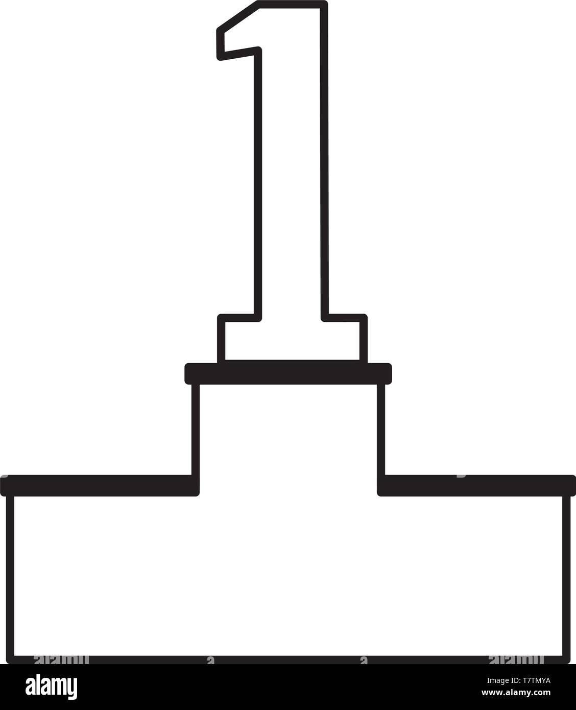 podium with number one vector illustration design Stock Vector Image ...