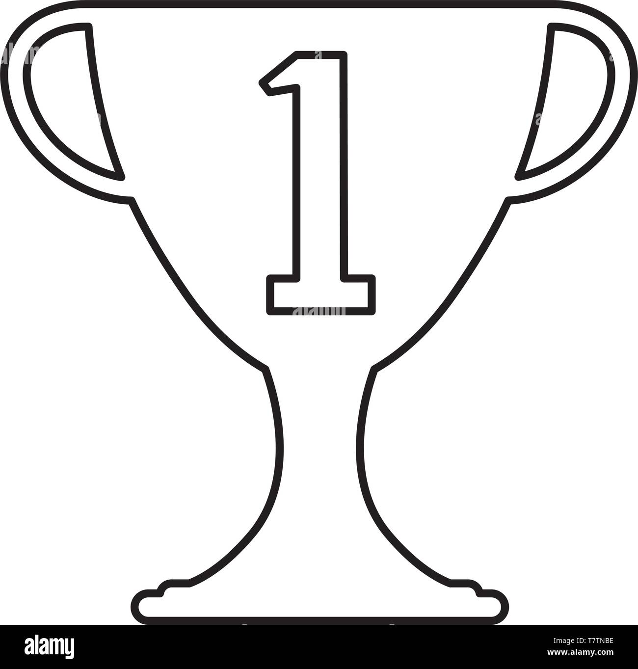 trophy cup with number one vector illustration design Stock Vector ...